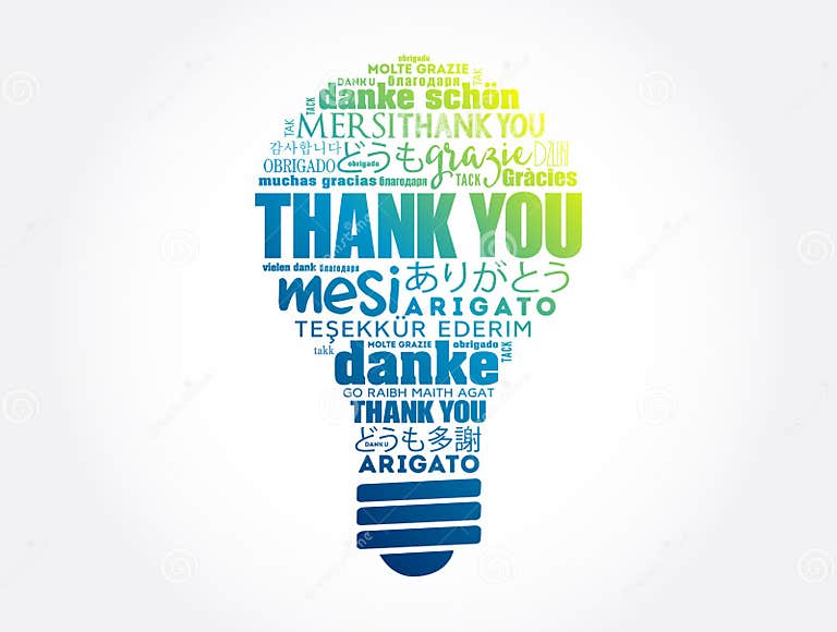 Thank You Light Bulb Word Cloud in Different Languages, Concept ... Thank You Light Bulb Word Cloud in Different Languages, Concept ...