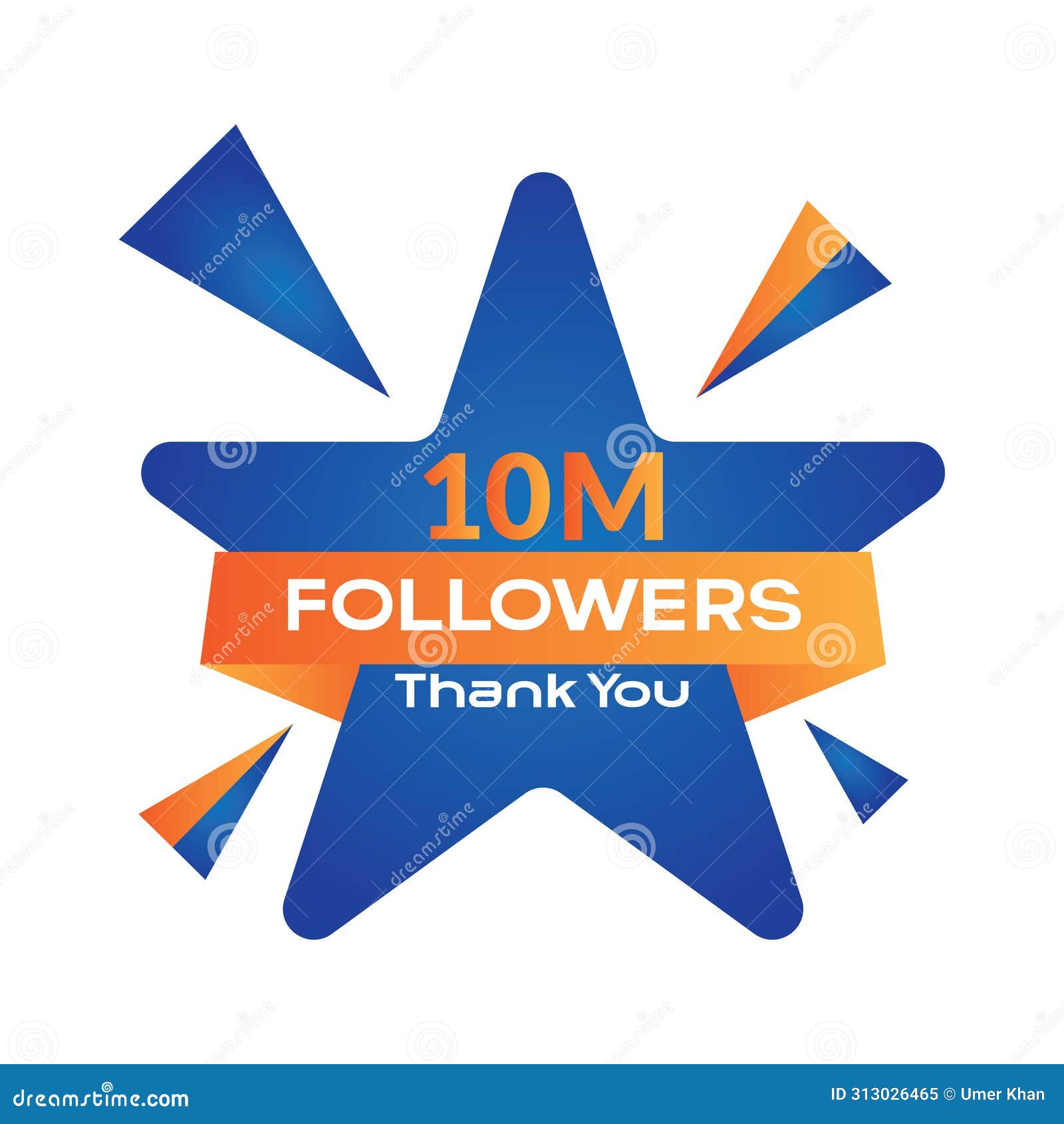 Thank You 10M Followers Template Design. Stock Illustration ...