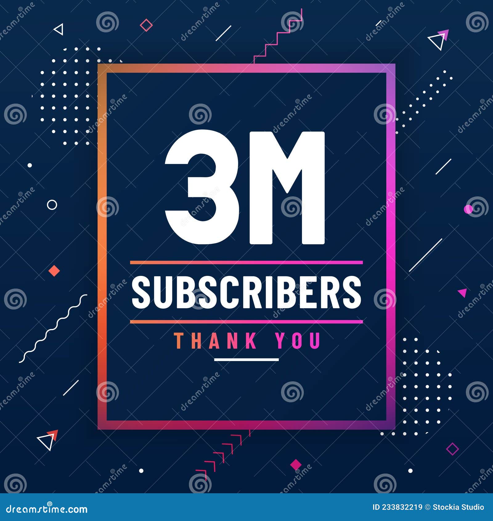 Thank You 3M Subscribers, 3000000 Subscribers Celebration Modern ...