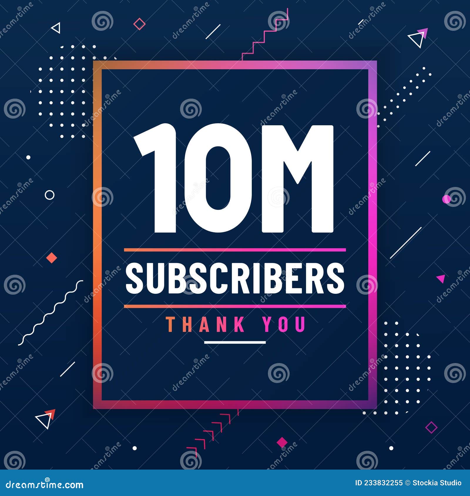 Thank You 10M Subscribers, 10000000 Subscribers Celebration Modern ...