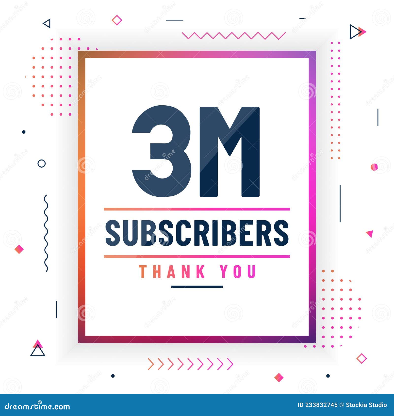 Thank You 3M Subscribers, 3000000 Subscribers Celebration Modern ...