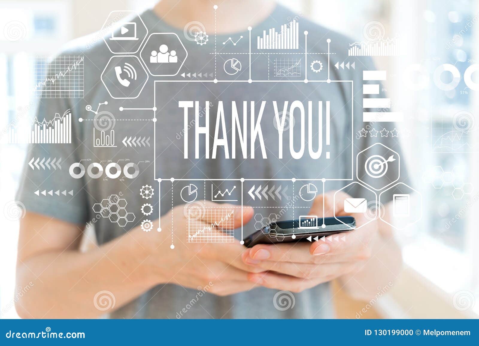 Thank You with Man Using a Smartphone Stock Photo - Image of holding ... Thank You with Man Using a Smartphone Stock Photo - Image of holding ...