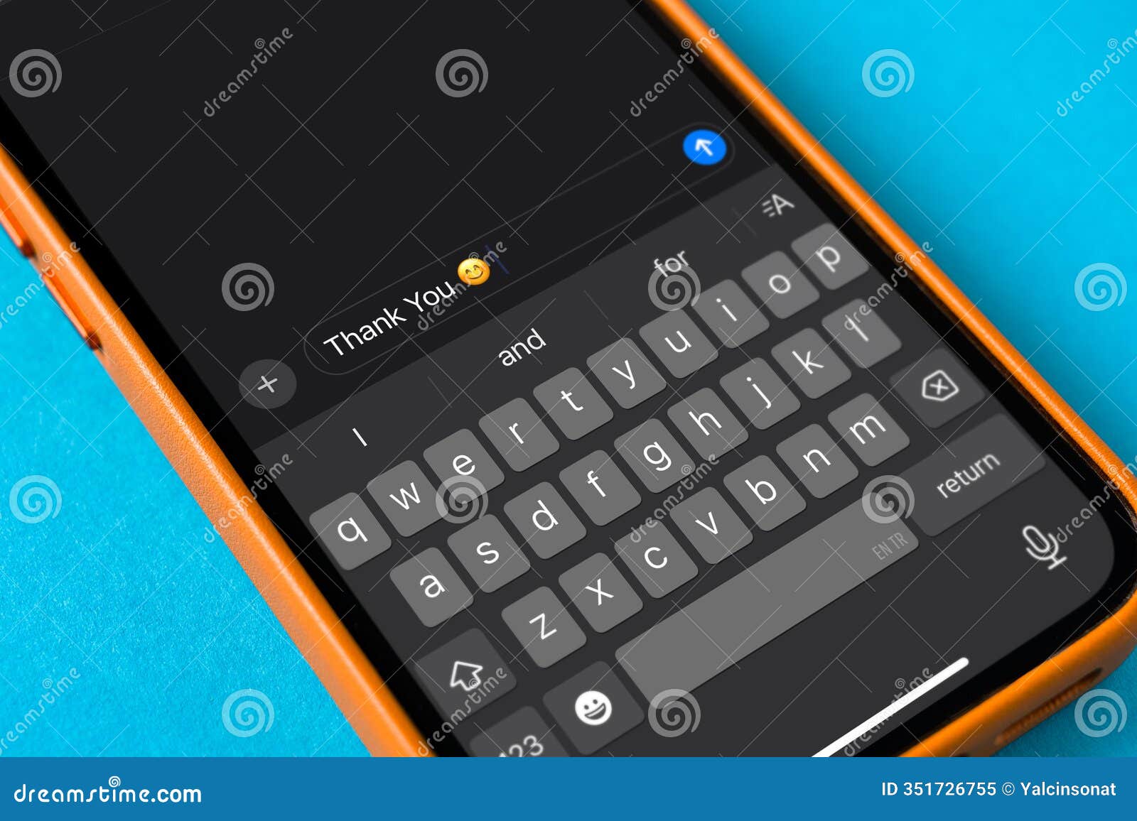 Thank You Message in the Message App of the Smartphone Screen Stock ...
