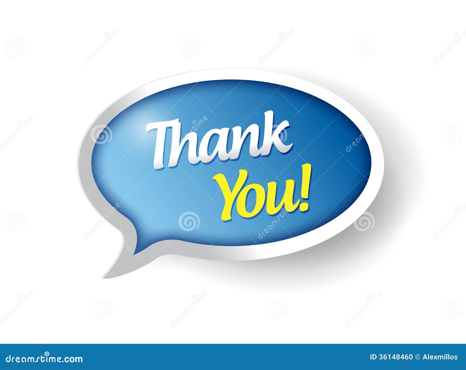 Thank You In Bubble Vector On Bright Yellow Background. Attention ...