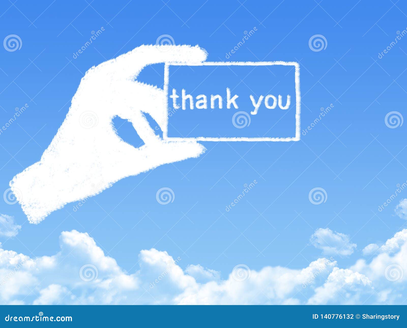 Thank You Message Cloud Shape Stock Illustration - Illustration of post ...