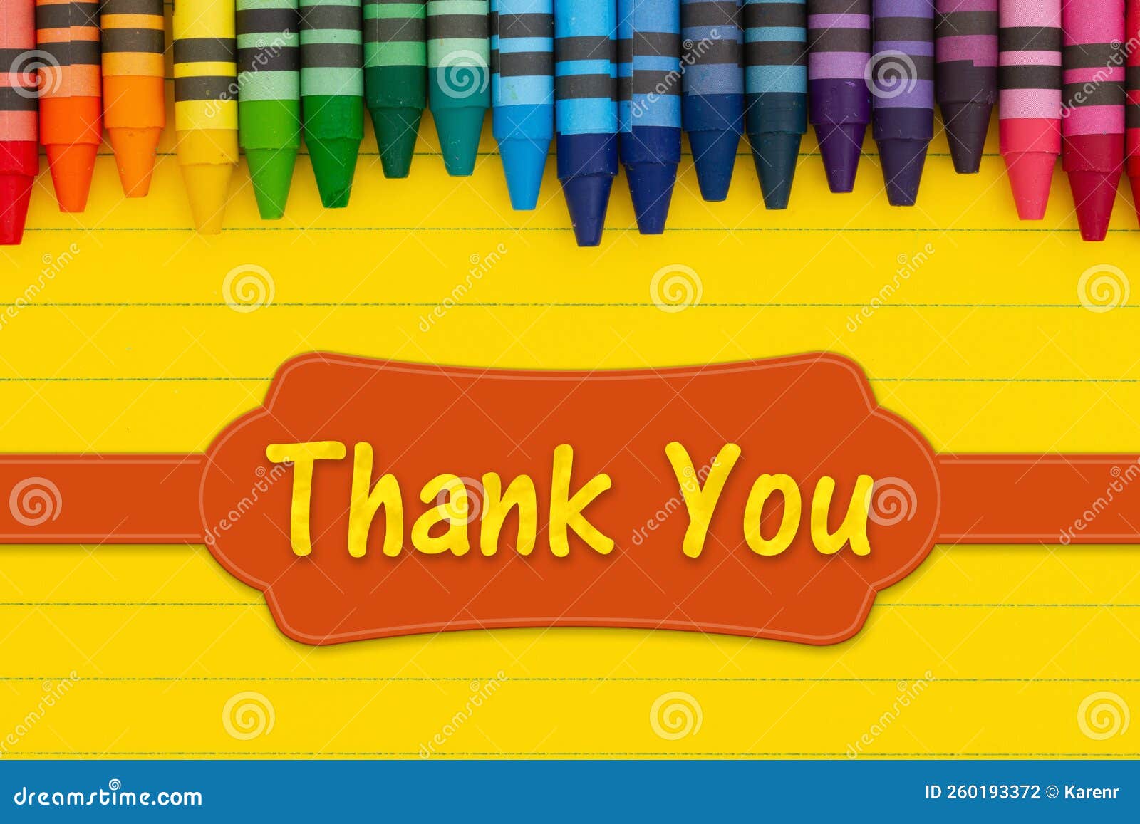Thank You Message with Crayons Stock Photo - Image of thankful ...