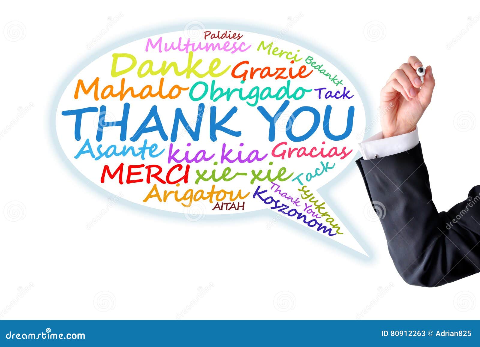 Thank You Message in Different Languages Stock Image - Image of ...