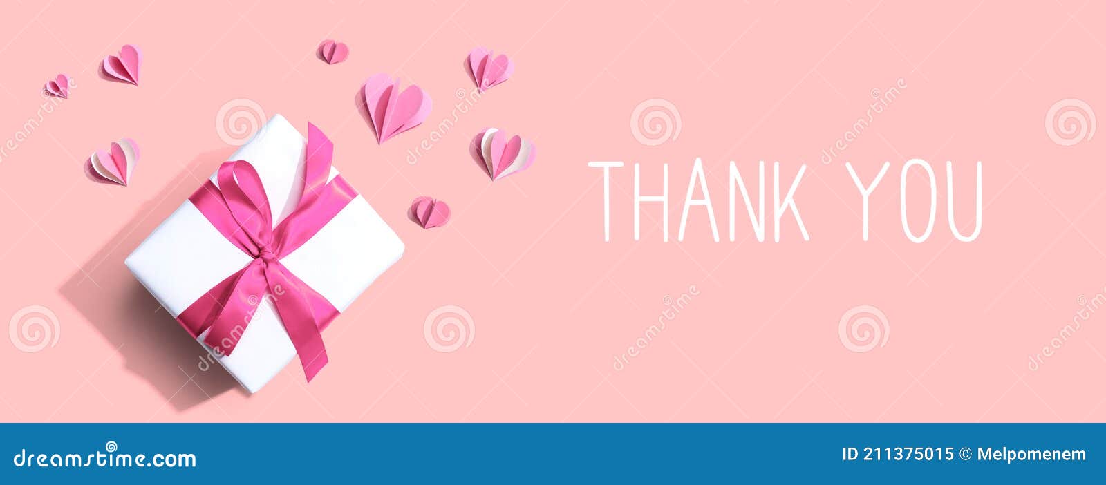 Thank You Message with a Gift Box Stock Image - Image of origami ...