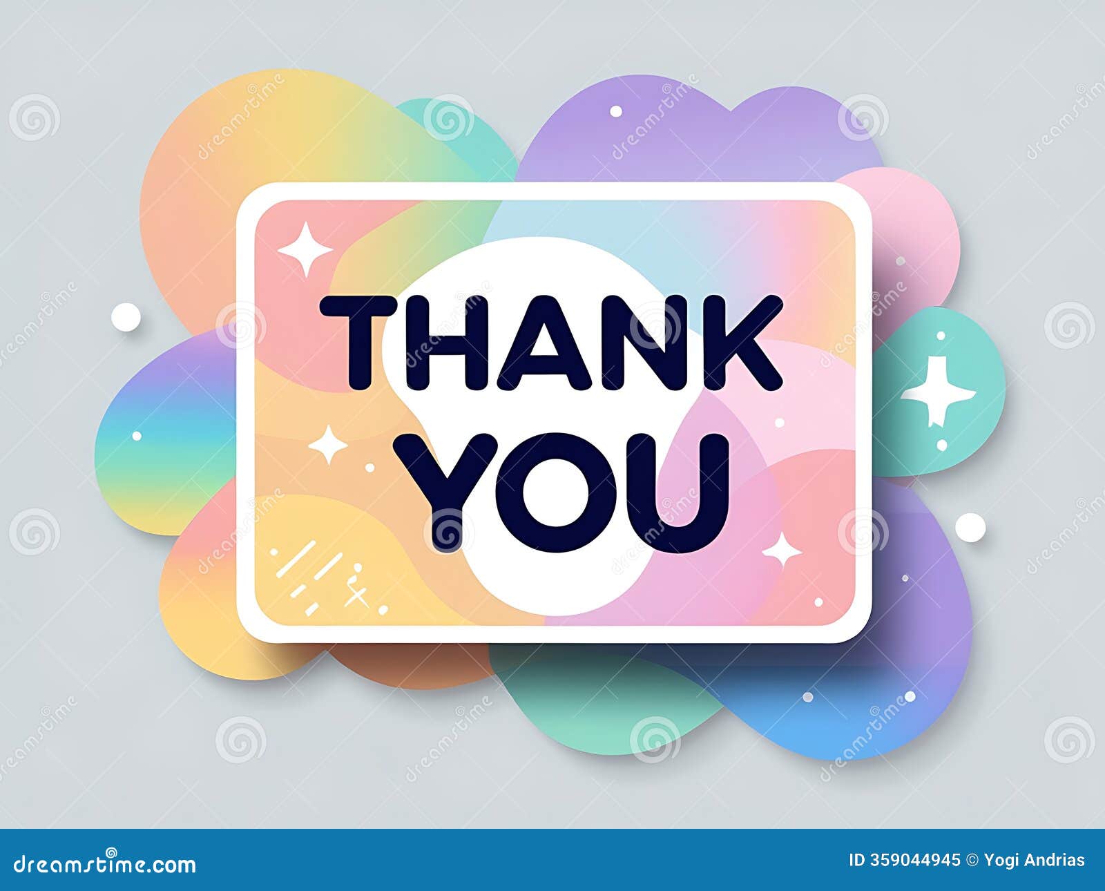 Thank You Message with Pastel Colored Abstract Shapes Stock ...