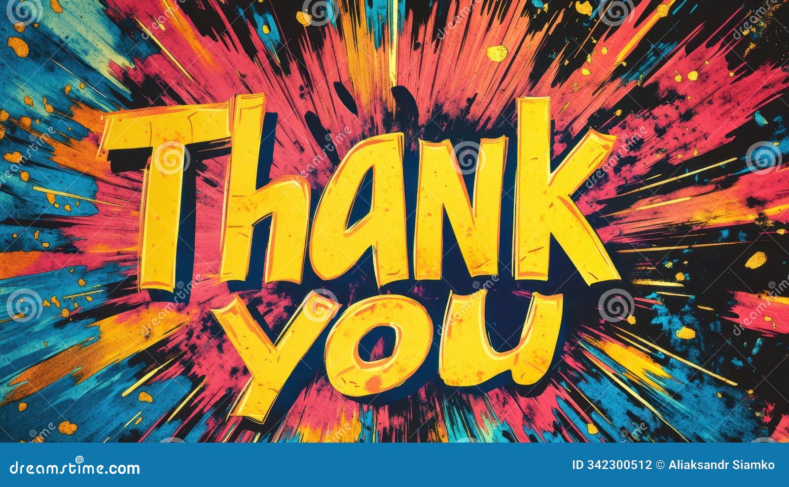 Thank You Message in Vibrant Comic Explosion Stock Illustration ...
