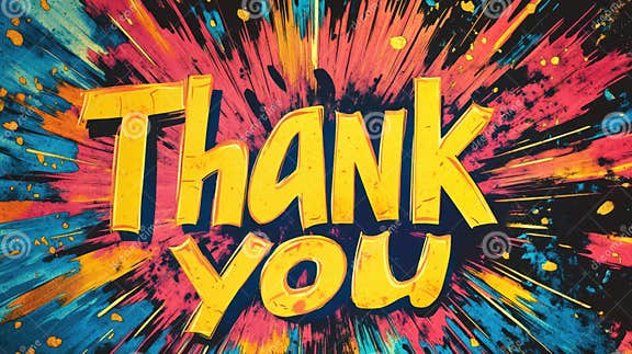 Thank You Message in Vibrant Comic Explosion Stock Illustration ...
