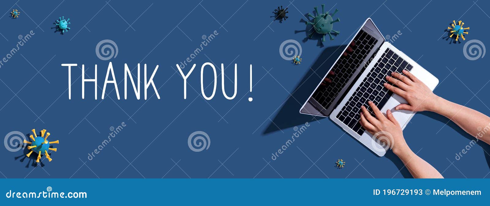 Thank You Message with Woman Using a Laptop Stock Image - Image of ...