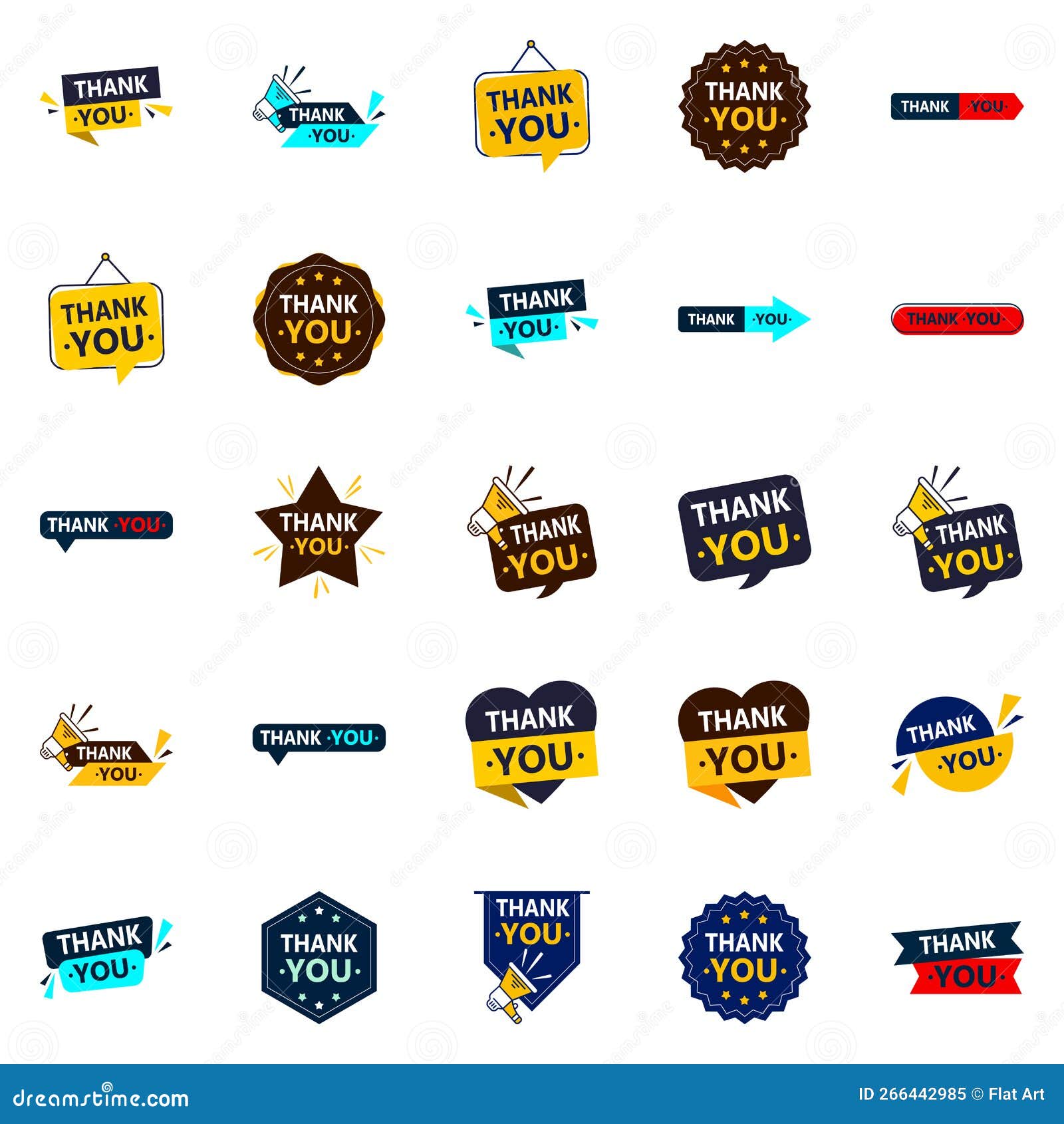 Thank You 25 Modern Vector Elements To Express Your Gratitude Stock ...
