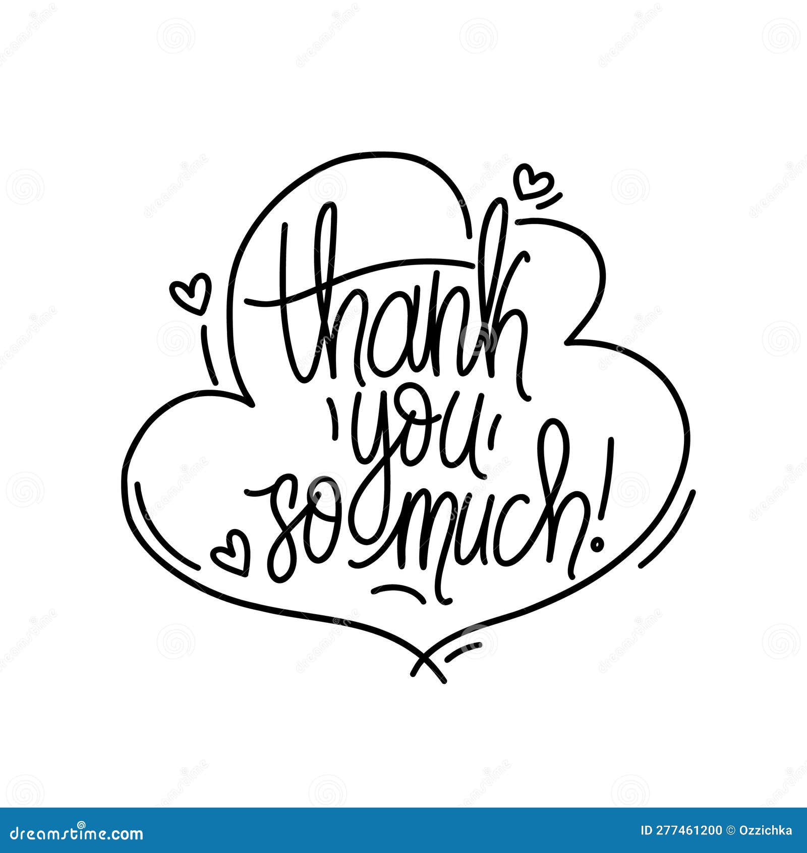 Thank You So Much Card Hand Drawn Greetings Lettering Modern Brush