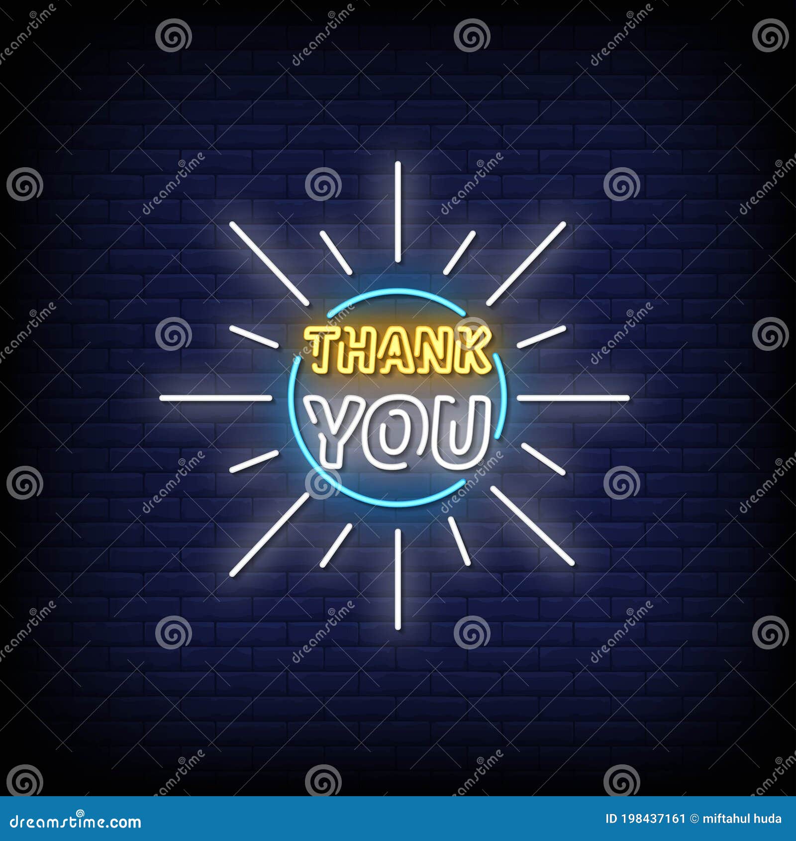 Thank You Neon Signs Style Text Vector Stock Vector - Illustration of ...