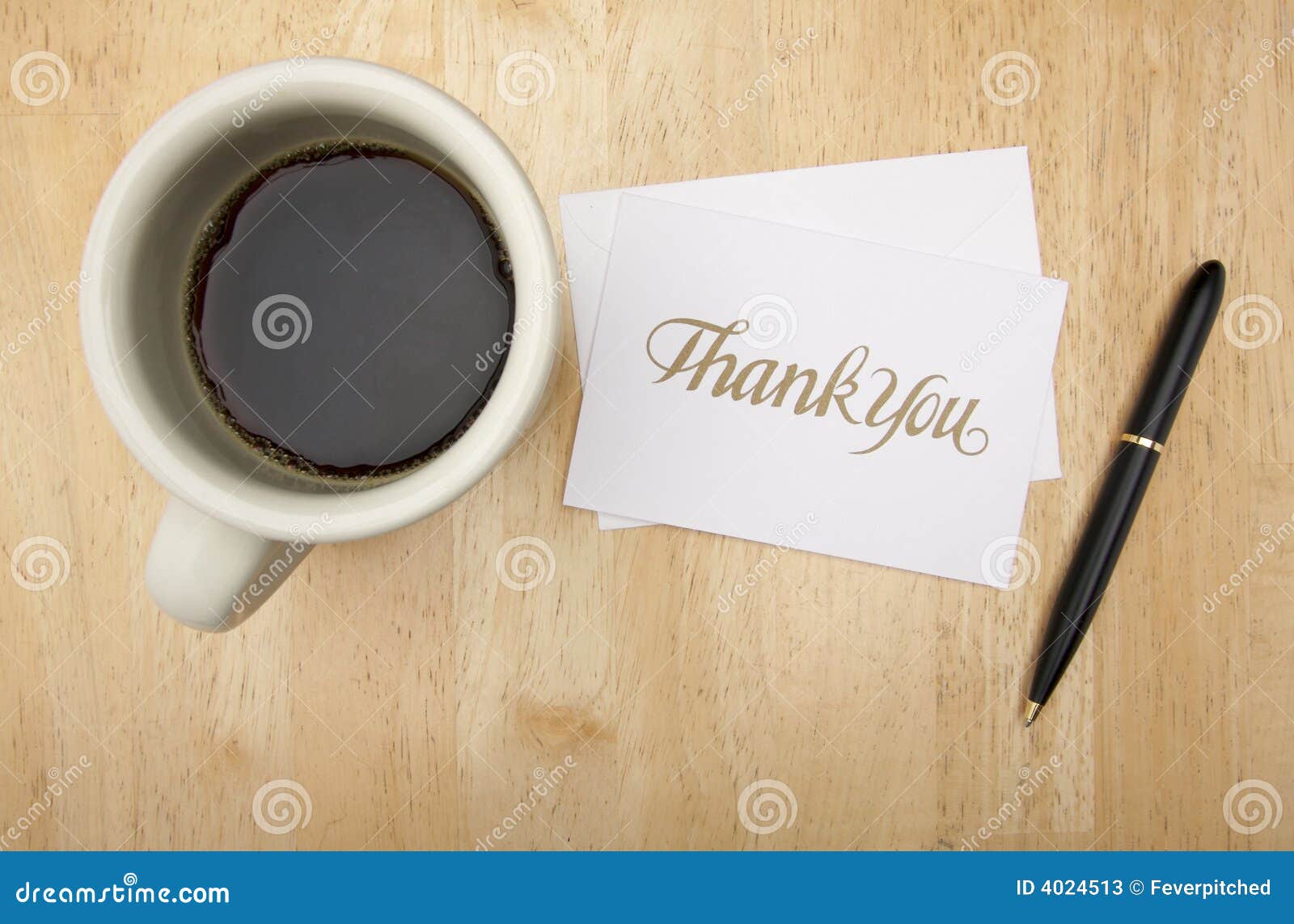 Thank You Note Card, Pen and Coffee Stock Image - Image of cafe, brown ...