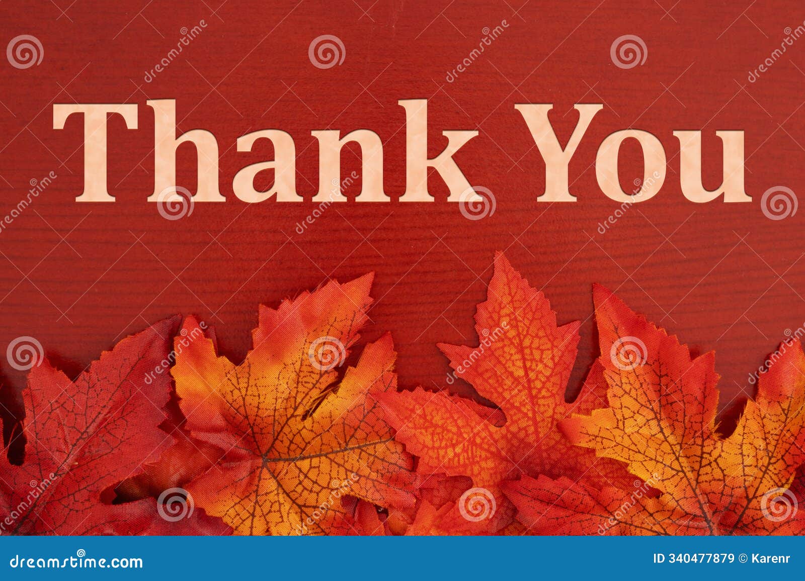 Thank You Note with Fall Leaves on Red Wood Stock Image - Image of barn ...