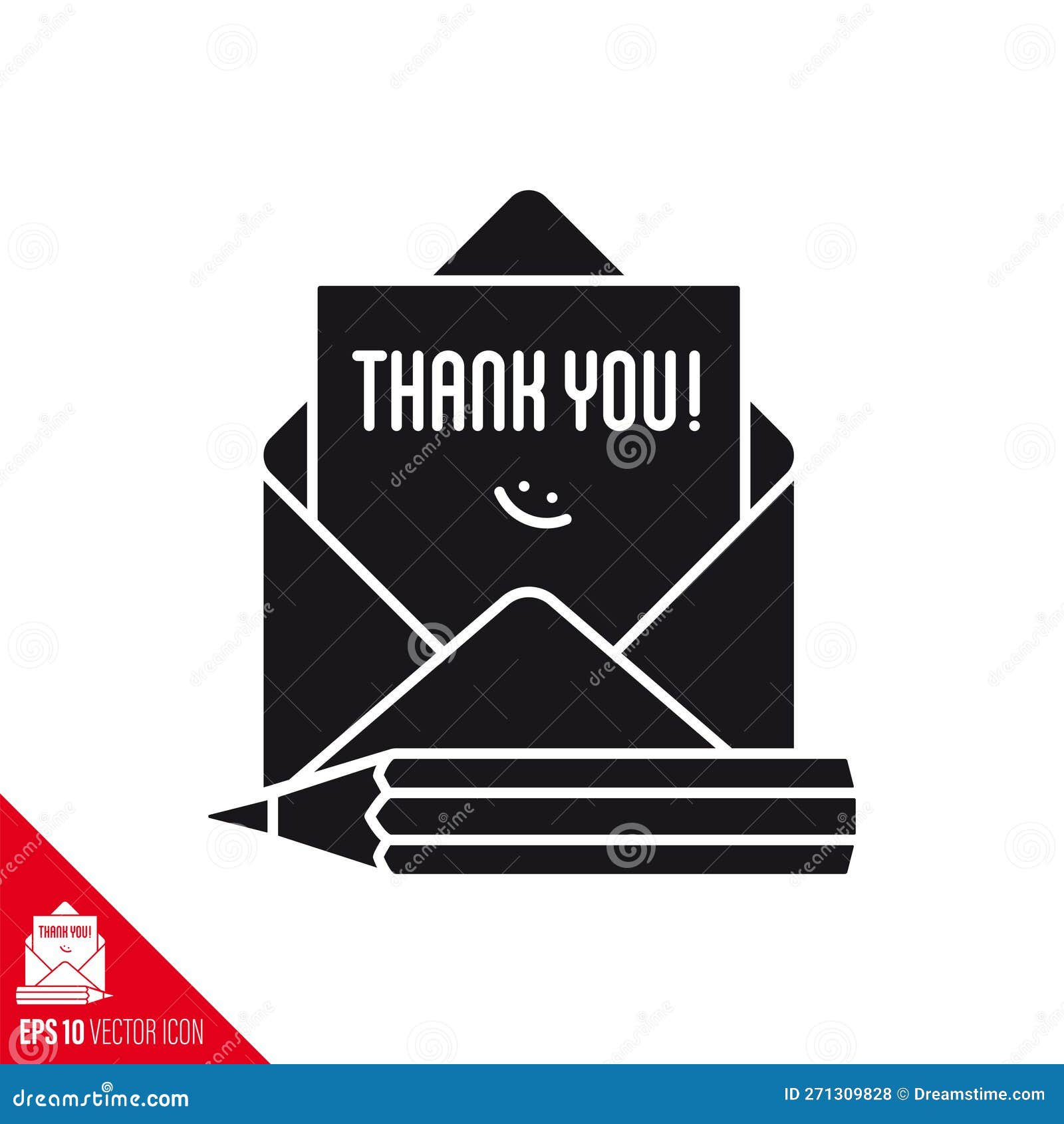 Thank you note vector icon stock vector. Illustration of gratitude ...