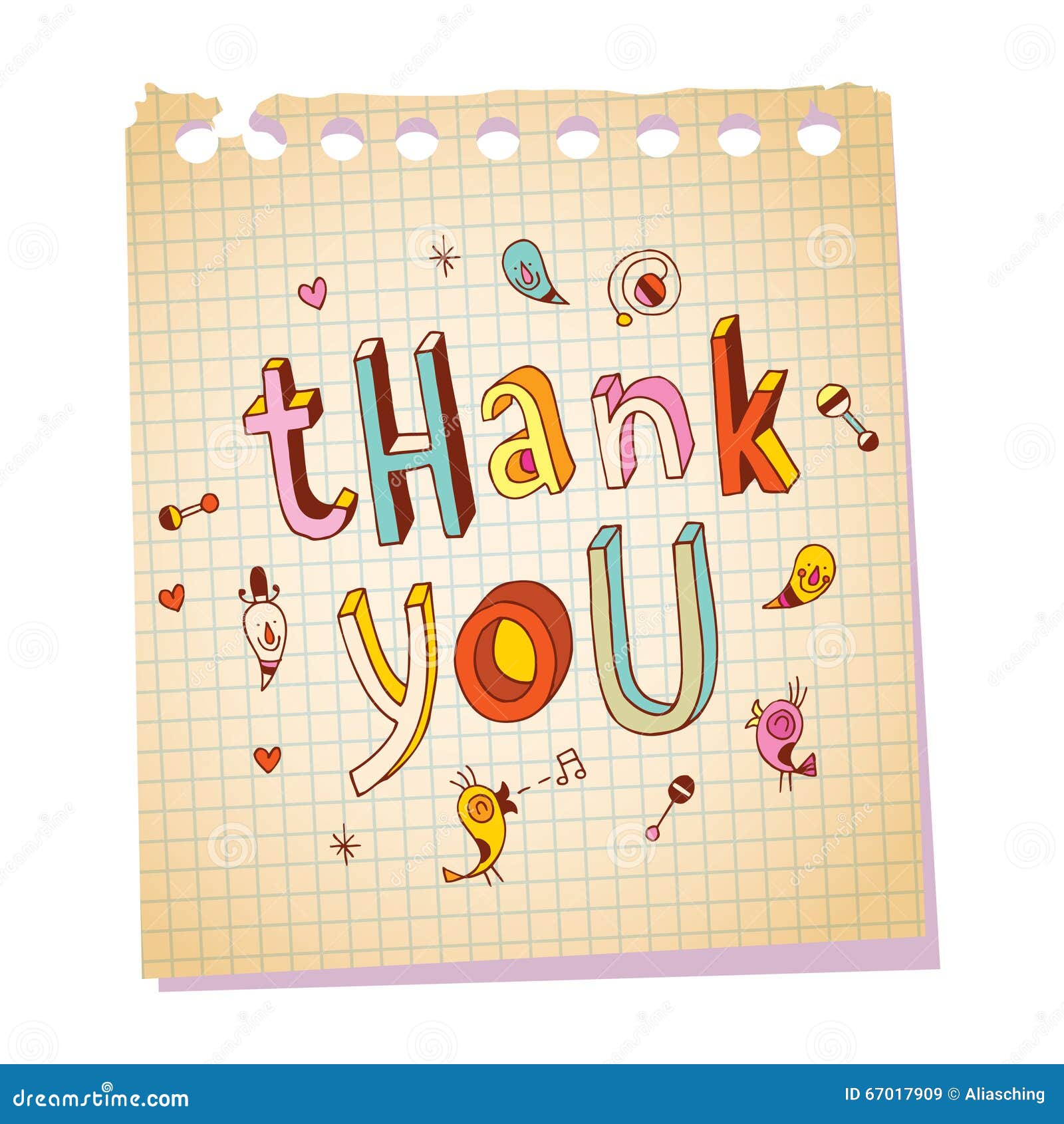 Thank You Notepad Paper Message Stock Vector - Illustration of flowers ...