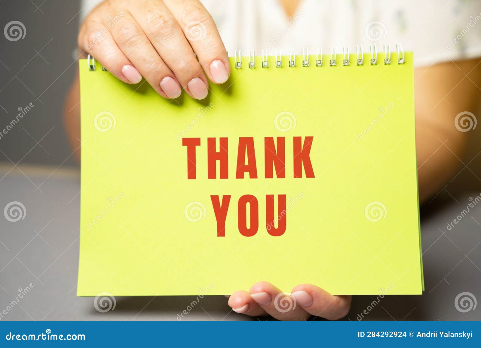 Thank You on Notes in Female Hands. Expressing Gratitude ...