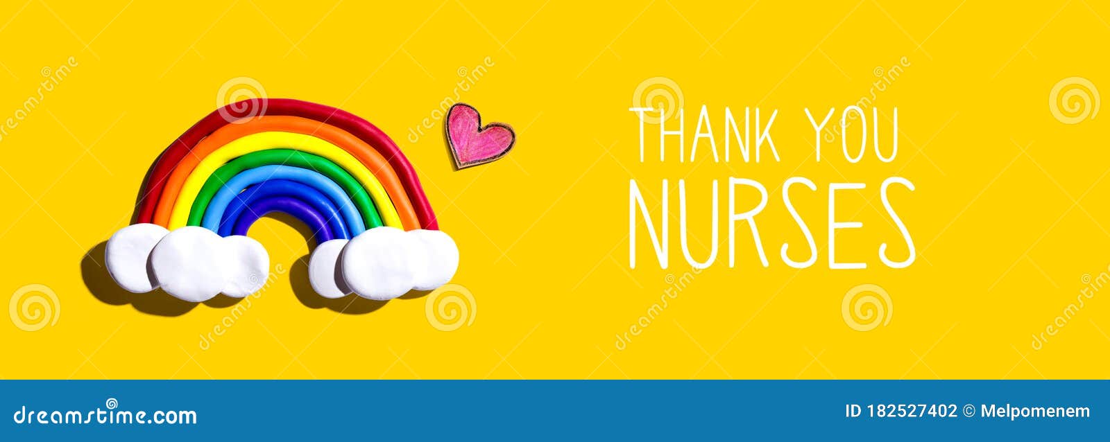 Thank You Nhs Rainbow Banner. Rainbow Ob Blue Background With Letters ...