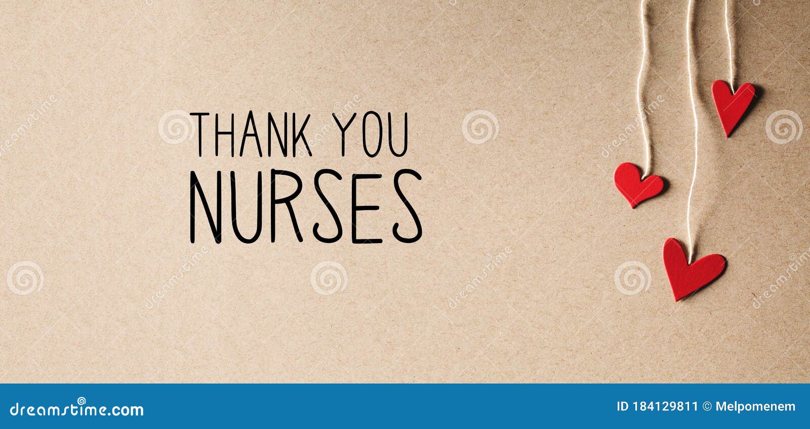 Thank You Nurses Message with Small Hearts Stock Image - Image of ...