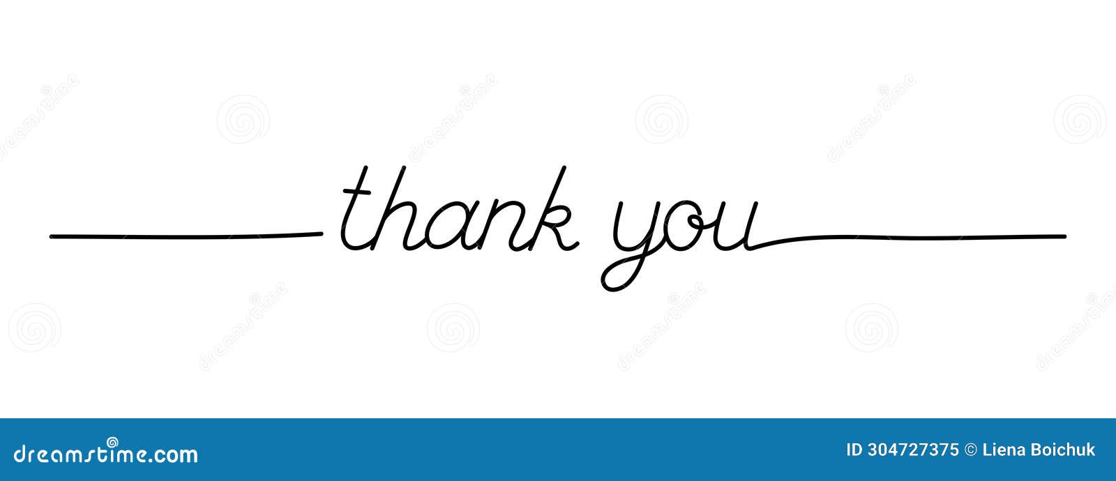 Thank You Phrase Continuous Line Drawing, Black Line Vector ...