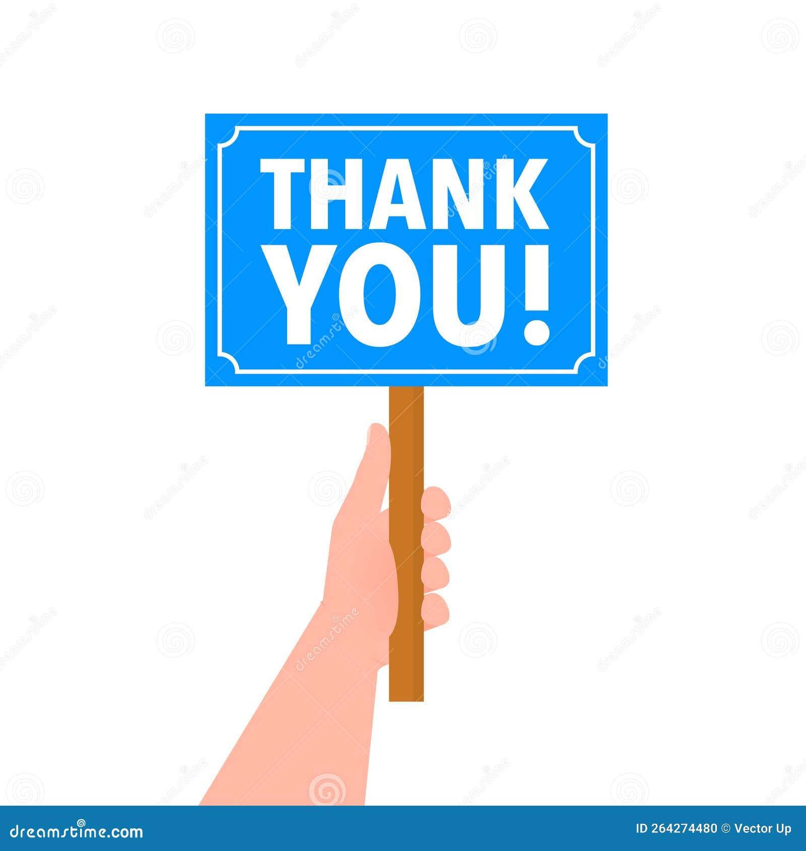 Thank You Placard and Hand, Banner on Computer Screen, Label, Template ...