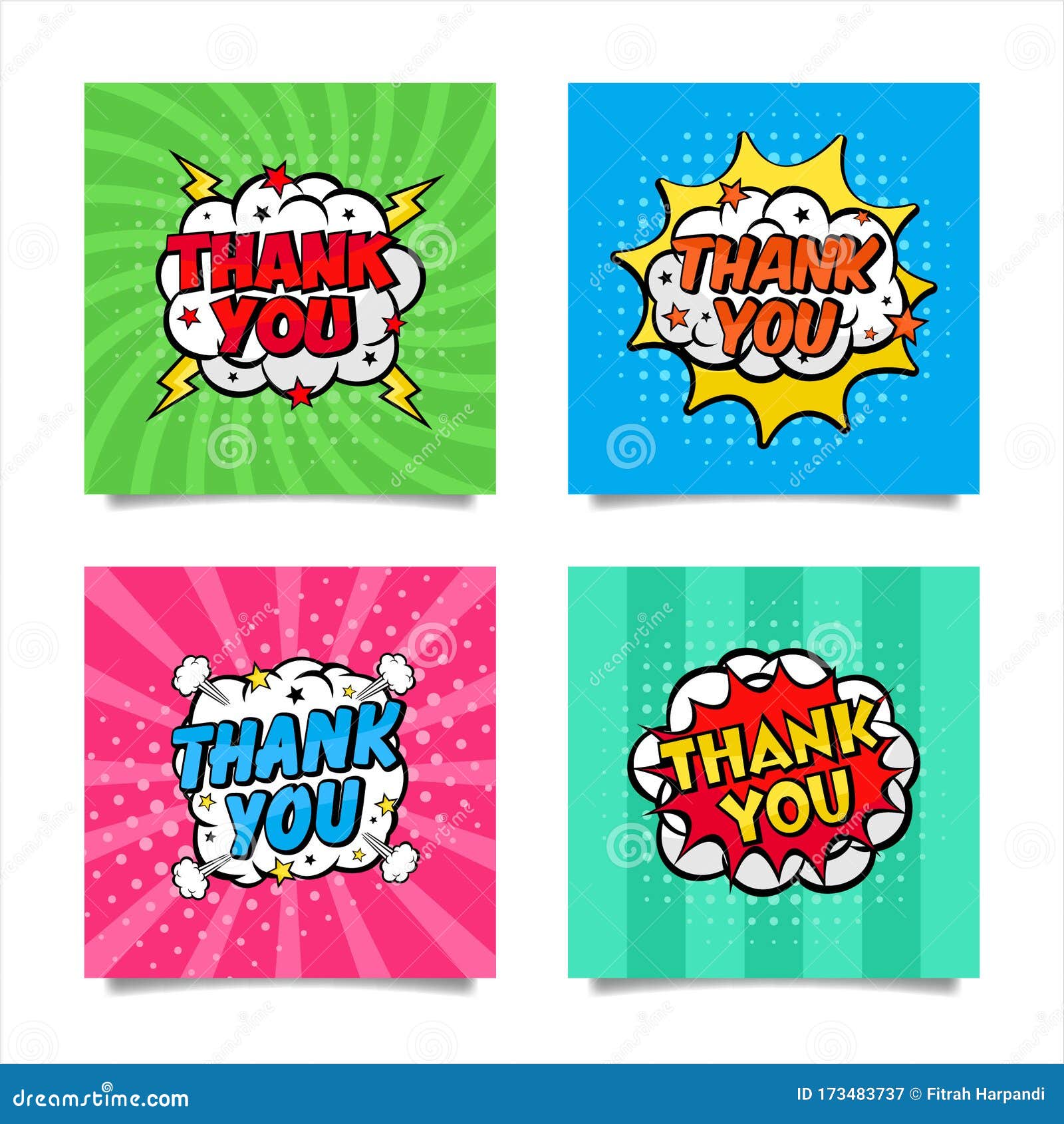 Thank You Pop Art Style Collection Stock Vector - Illustration of ...