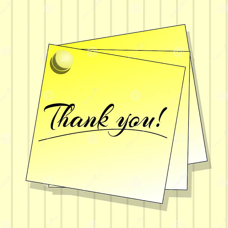 Thank You Post-it on Background Stock Illustration - Illustration of ...