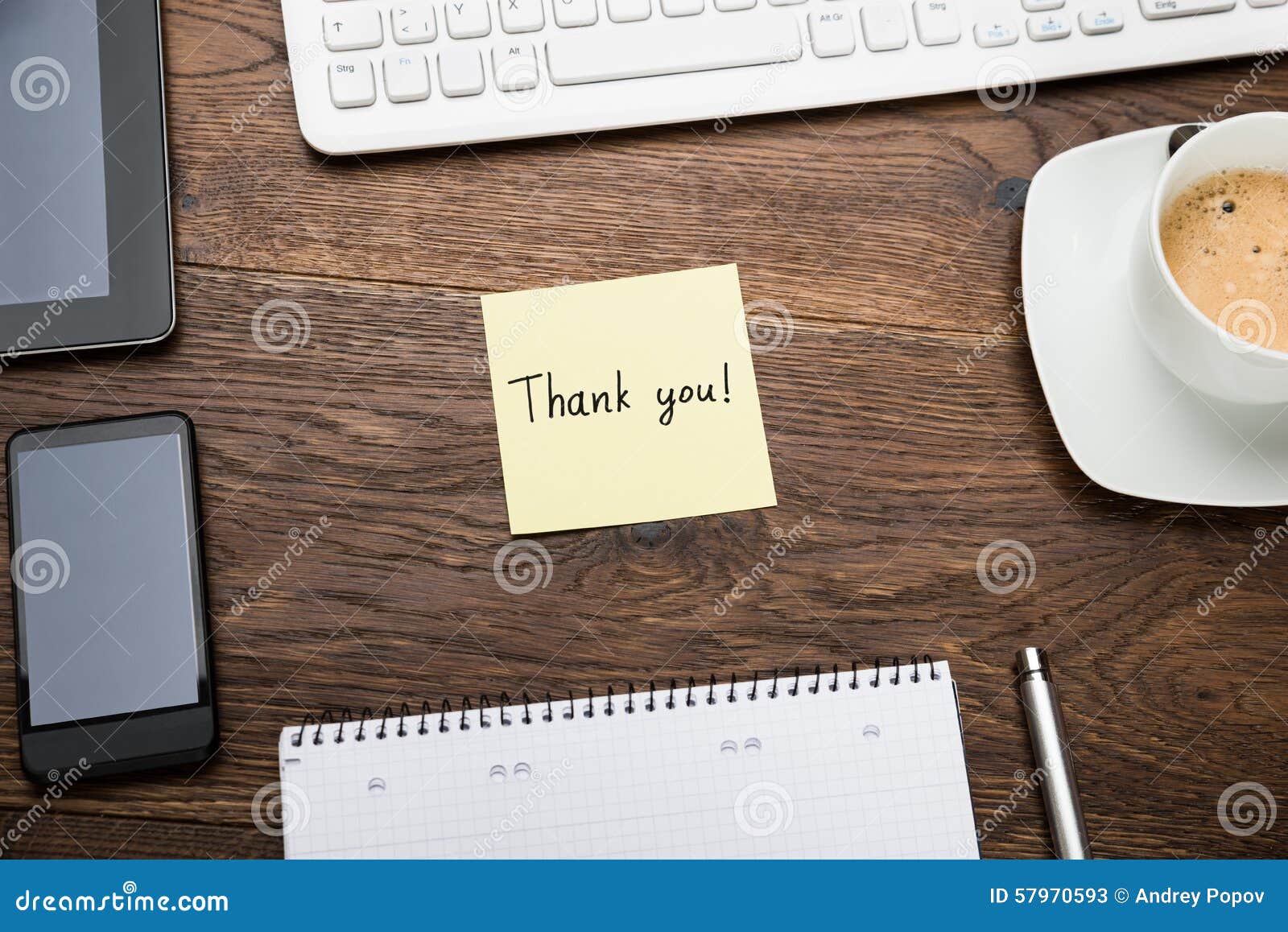 Thank You on Post Note stock image. Image of gadget, phone - 57970593