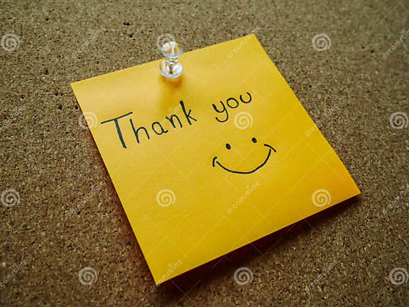 Thank you on post it note stock photo. Image of reminder - 68977292