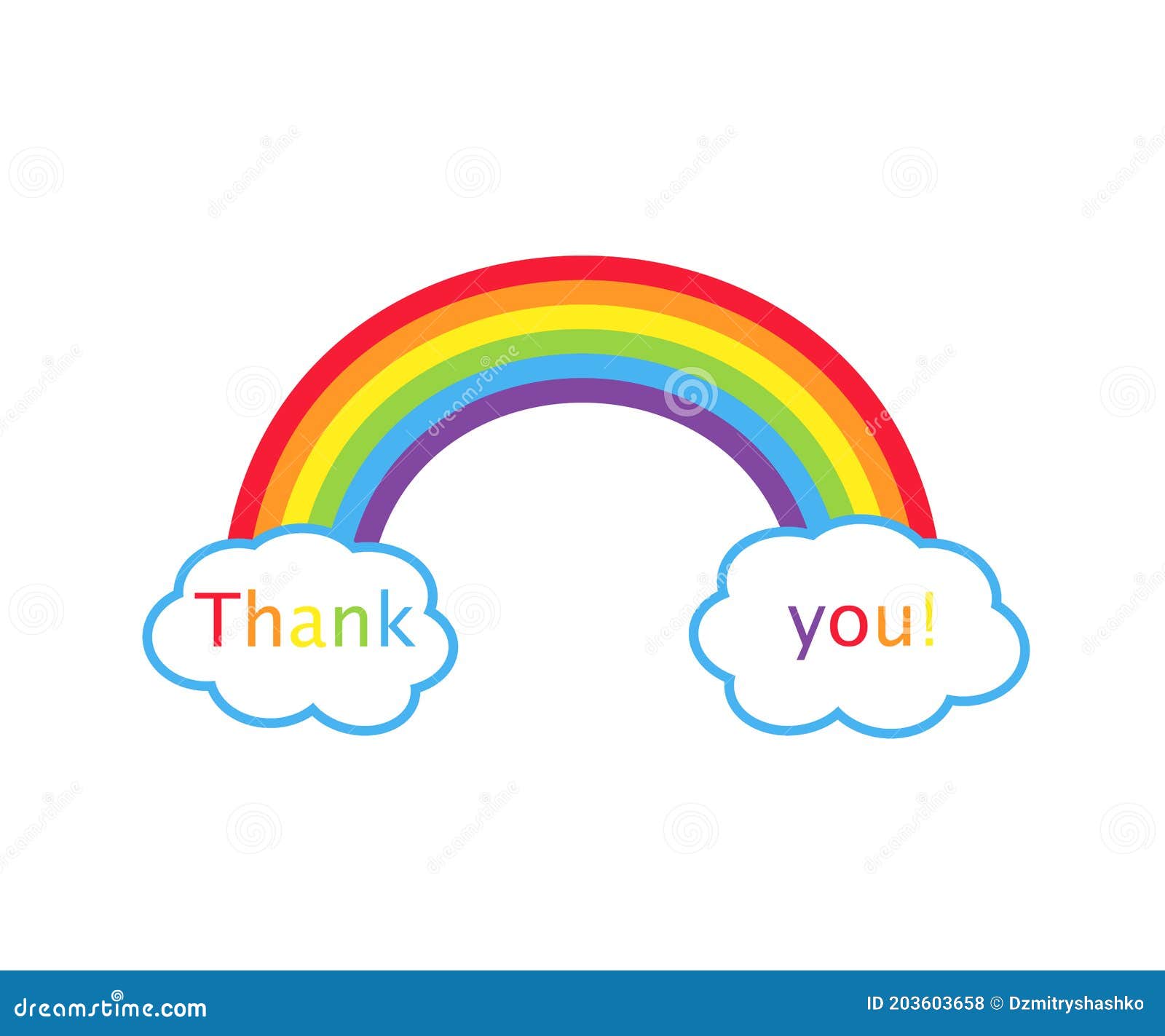 Thank You Rainbow and Cloud Stock Vector - Illustration of creative ...
