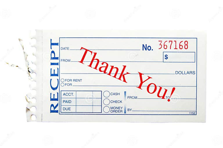 Thank you receipt stock image. Image of thanks, white - 17890103