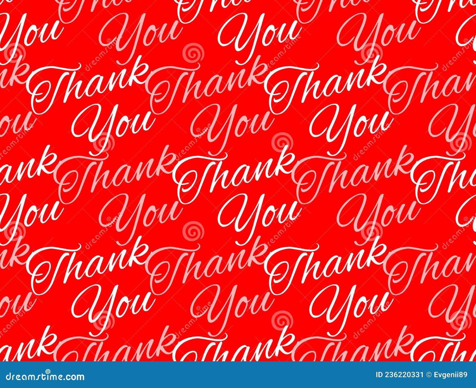 Thank You, Script Lettering, Seamless Pattern on Red Stock Vector ...