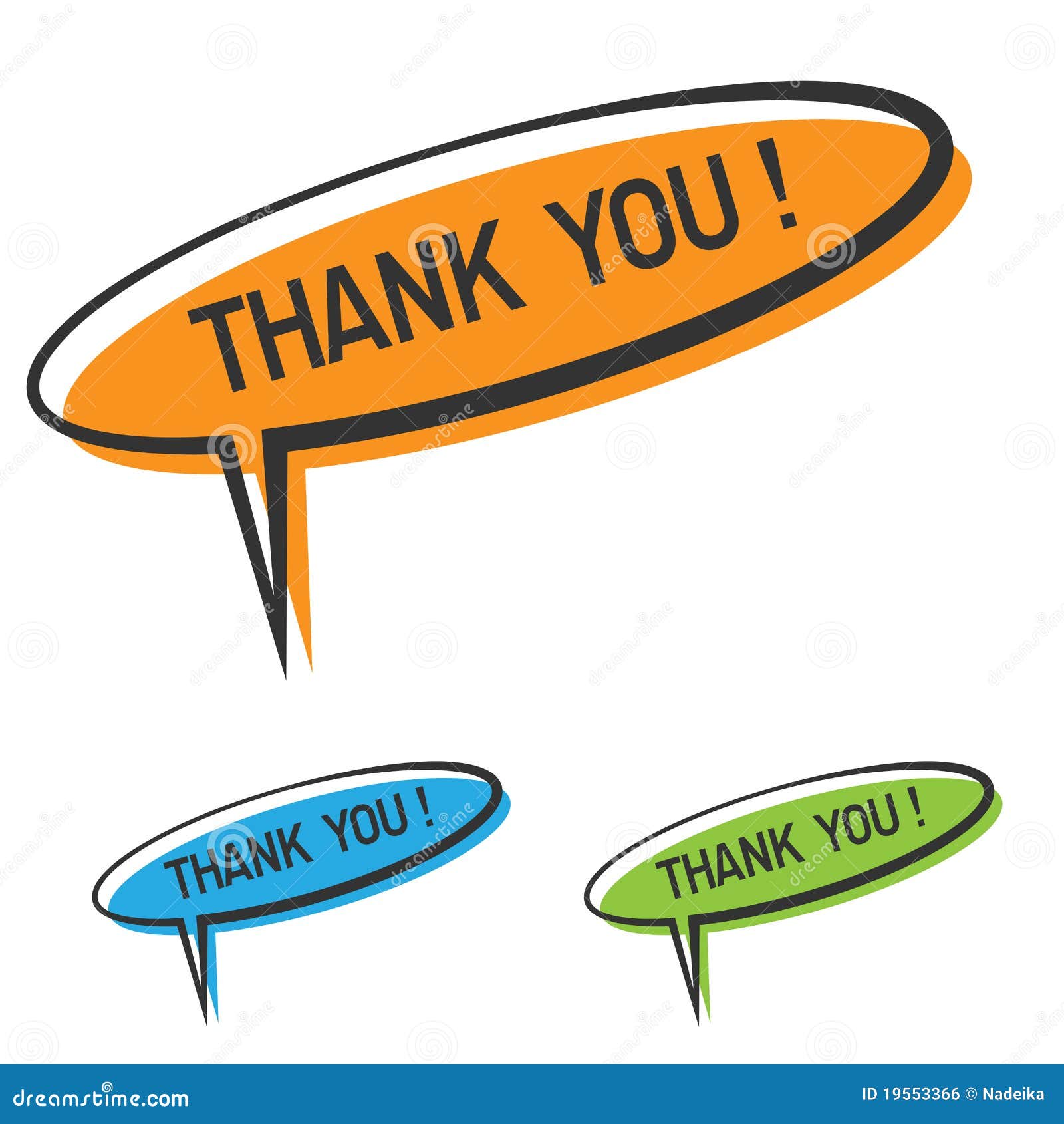 Thank You - Thank You Sign - Colorful Labels Cartoon Vector ...