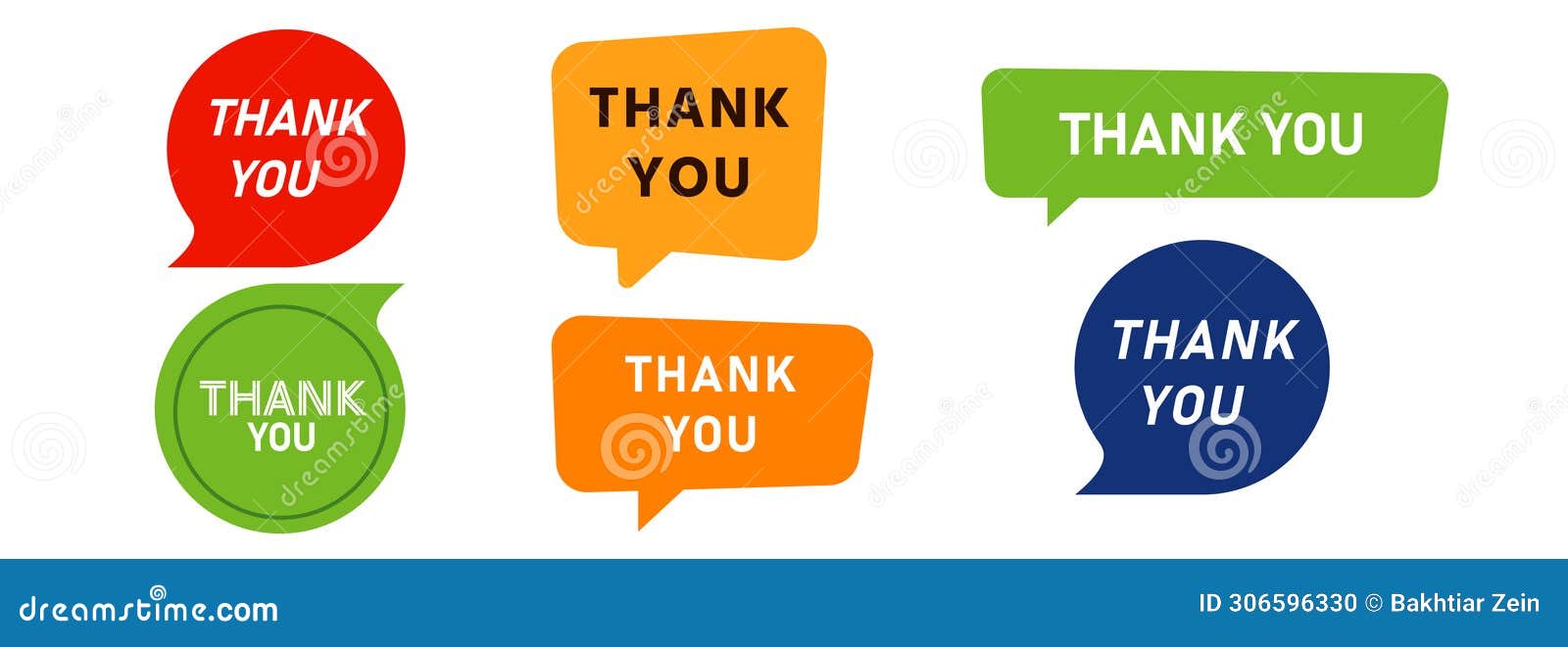 Thank You Speech Bubble Circle and Square Shape Message Gratitude ...