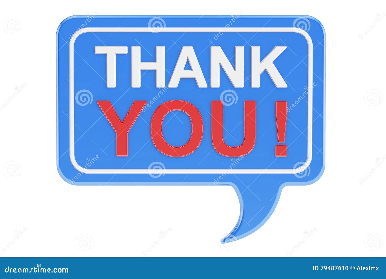 Thank You Speech Bubble, 3D Rendering Stock Illustration - Illustration ...