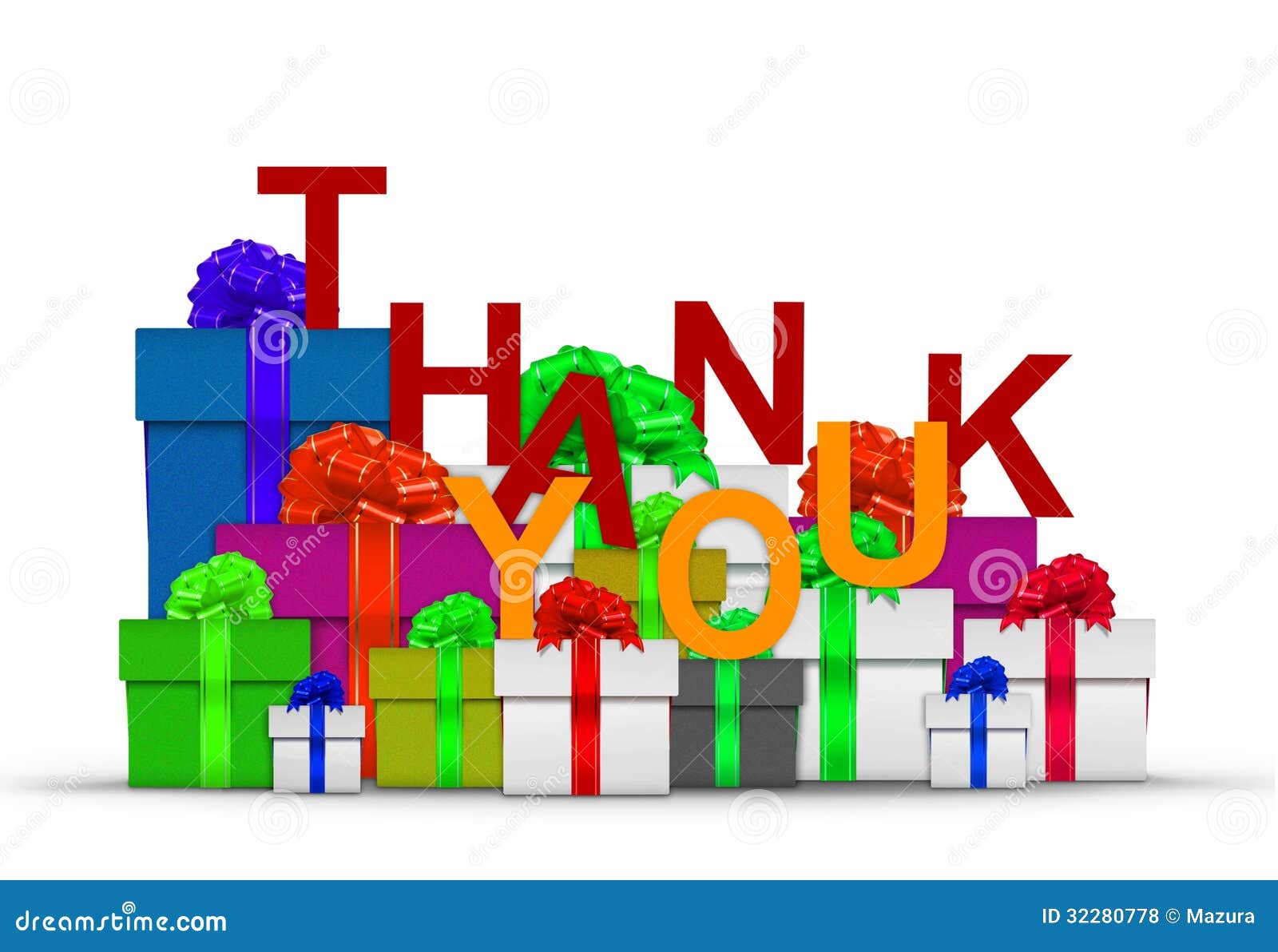 Thank You on Stack of Gift Boxes Stock Illustration - Illustration of ...