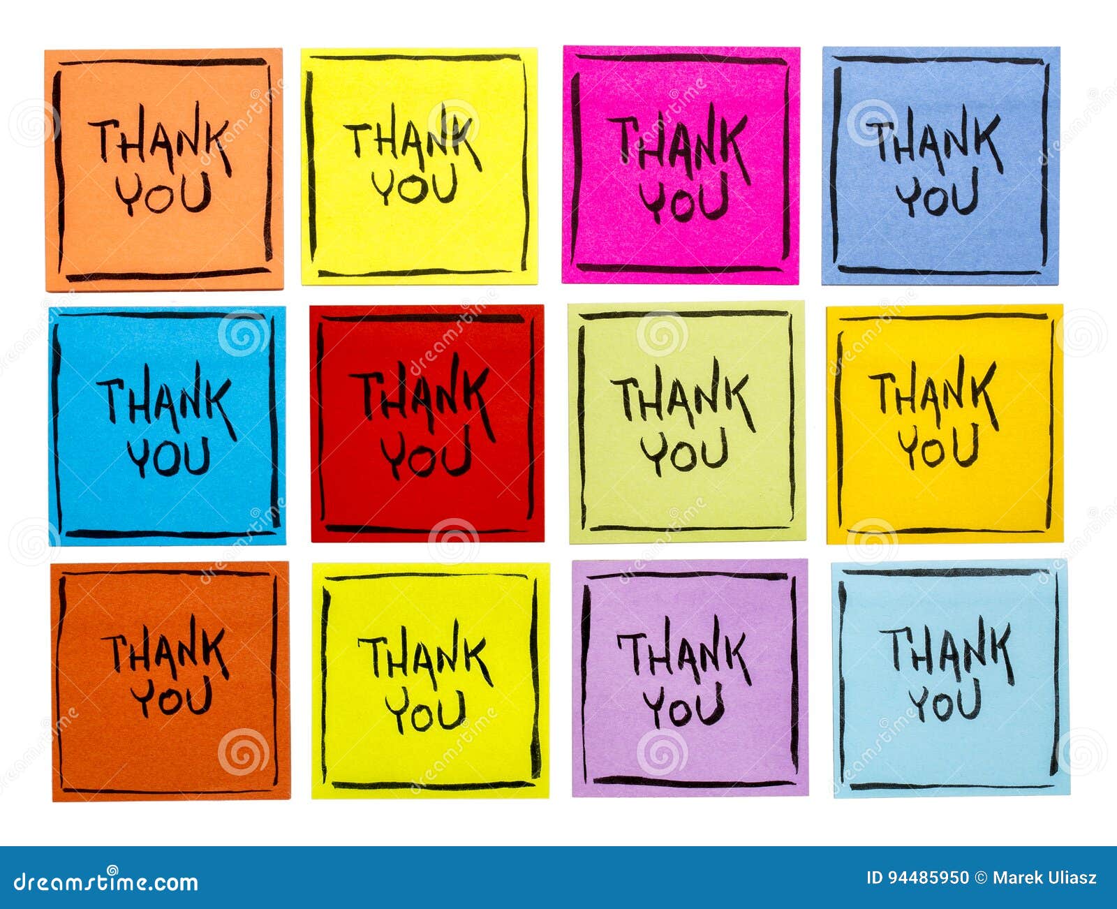 Thank You Sticky Note Collection Stock Photo - Image of communication ...