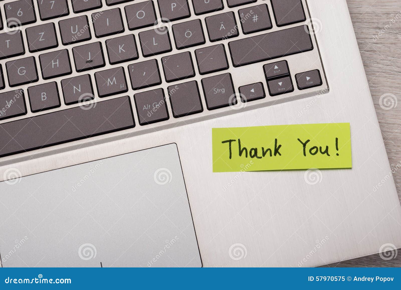 Thank You ! Sticky Note on Laptop Stock Image - Image of sign, paper ...