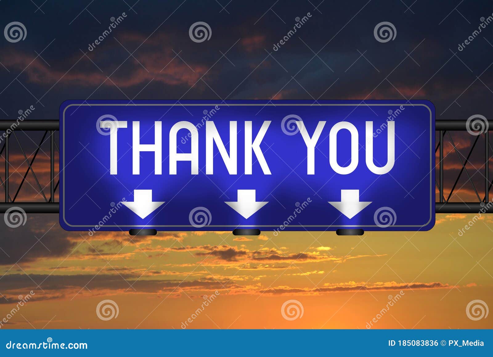 Thank You - Highway Board, Sky Stock Photo - Image of evening, guidance ...