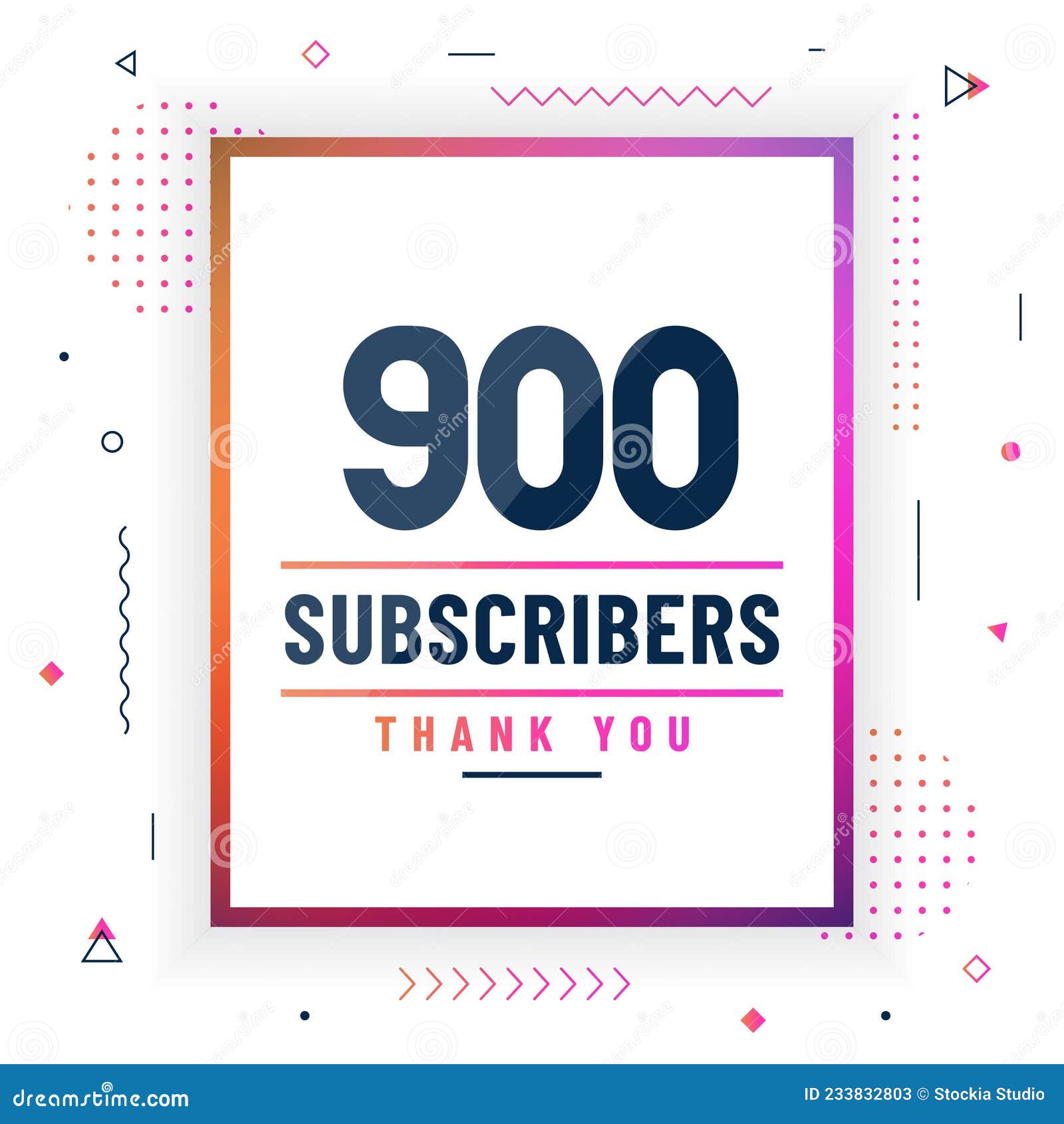 Thank You 900 Subscribers Celebration Modern Colorful Design Stock ...