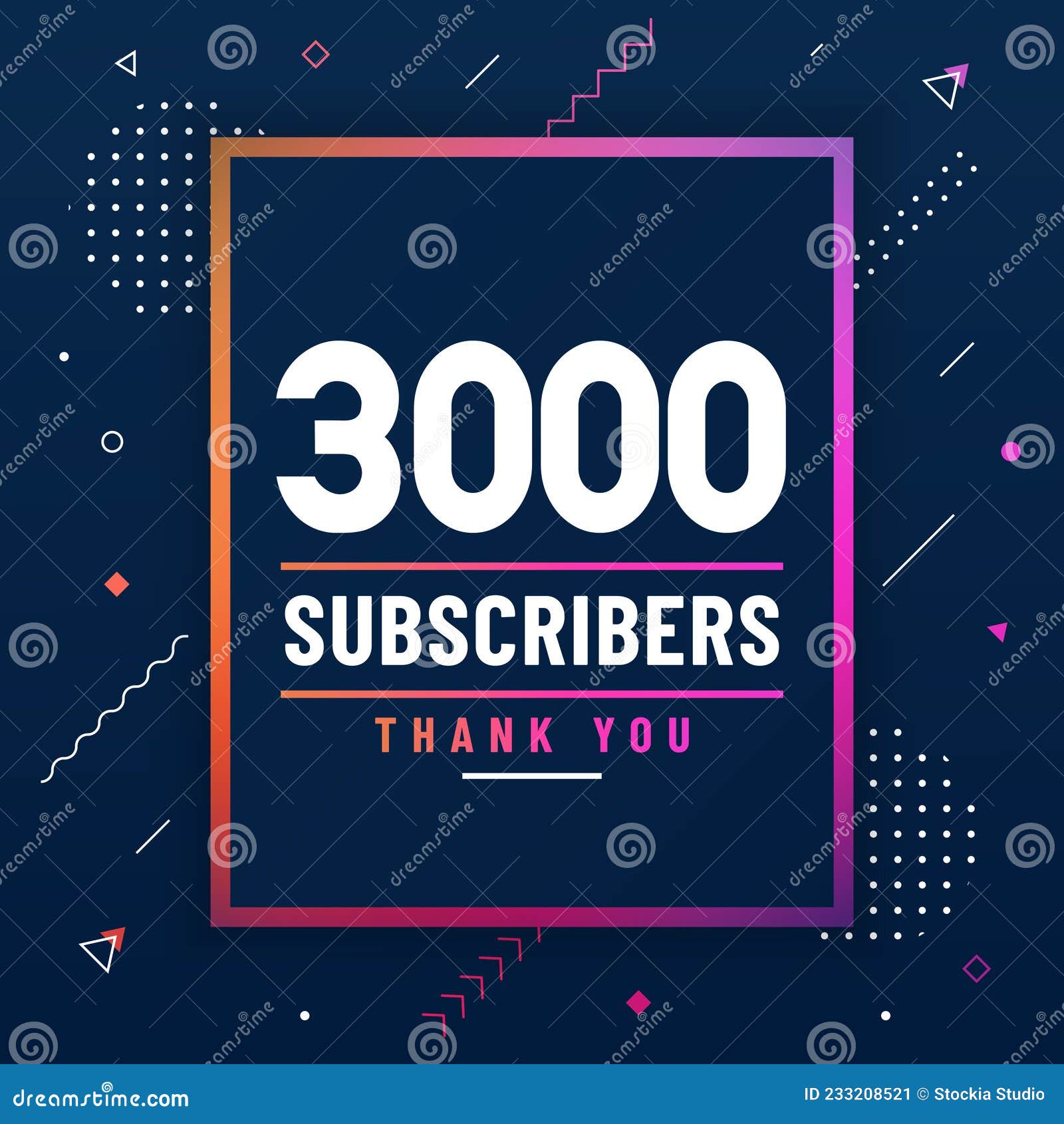 Thank You 3000 Subscribers, 3K Subscribers Celebration Modern Colorful ...