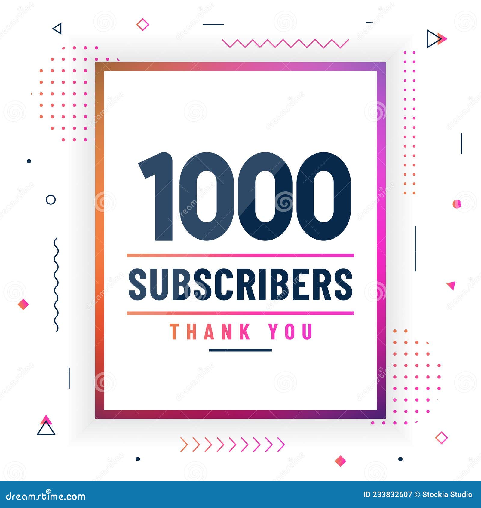 Thank You 1000 Subscribers, 1K Subscribers Celebration Modern Colorful ...