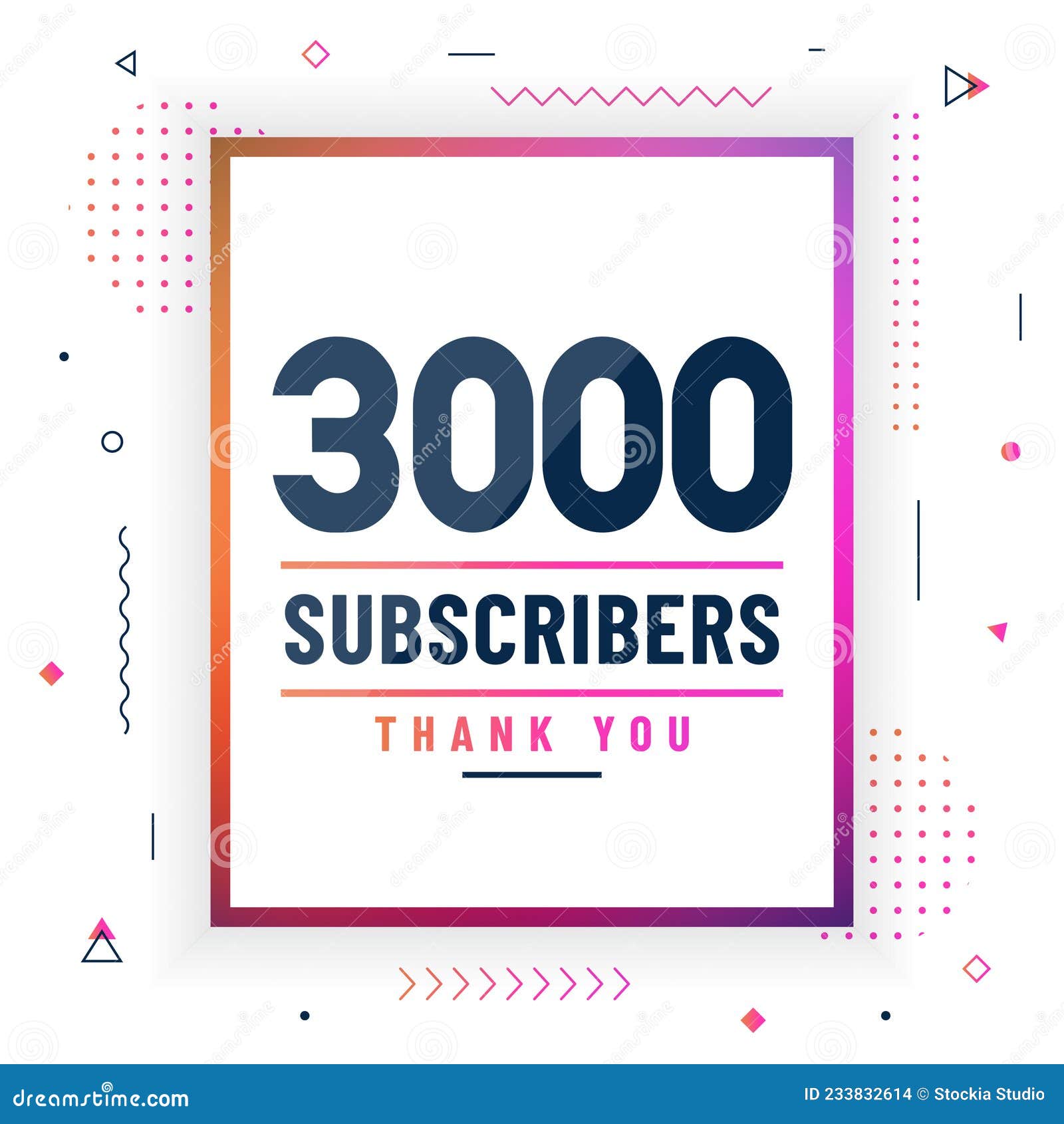 Thank You 3000 Subscribers, 3K Subscribers Celebration Modern Colorful ...