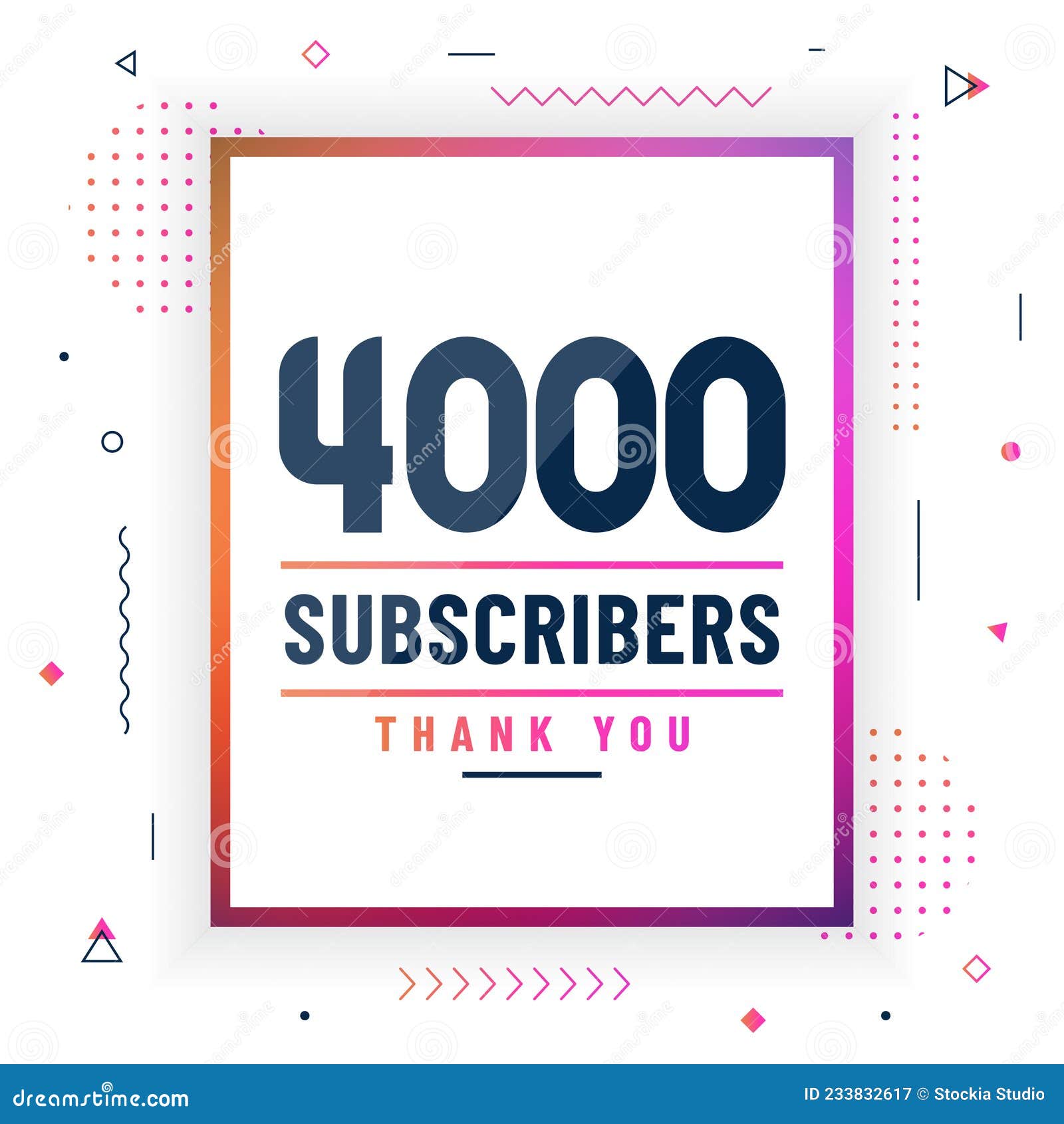 Thank You 4000 Subscribers, 4K Subscribers Celebration Modern Colorful ...