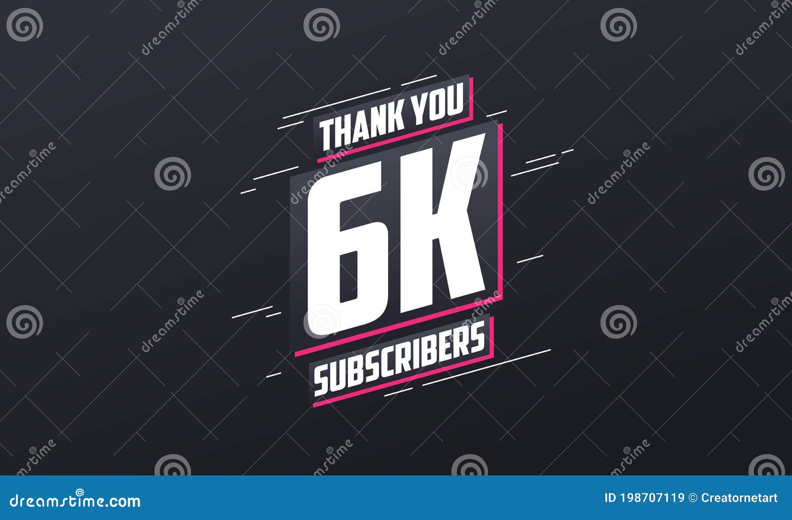 Thank You 6000 Subscribers 6k Subscribers Celebration Stock Vector ...