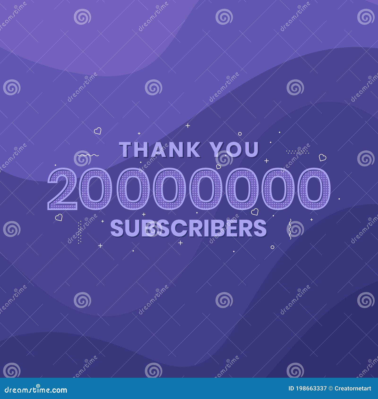 Thank You 20000000 Subscribers 20m Subscribers Celebration Stock Vector ...