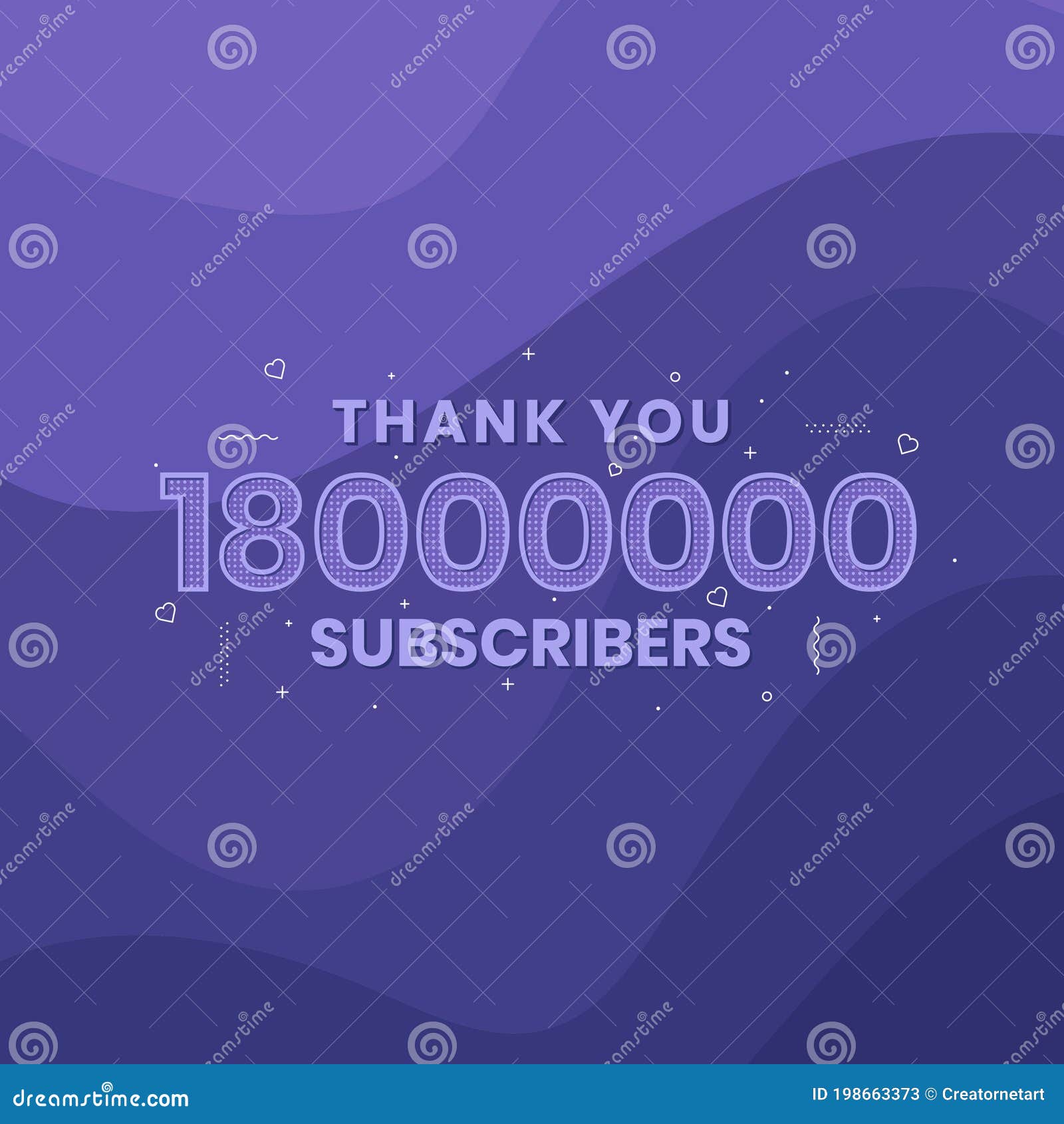 Thank You 18000000 Subscribers 18m Subscribers Celebration Stock Vector ...